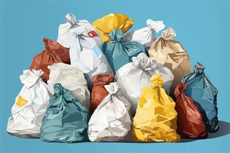 Eco Friendly Plastic Bags In Flat Minimalistic Style Ai Generated Stock