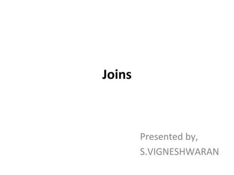 Sql Joinspptx Databases Computer Software And Applications