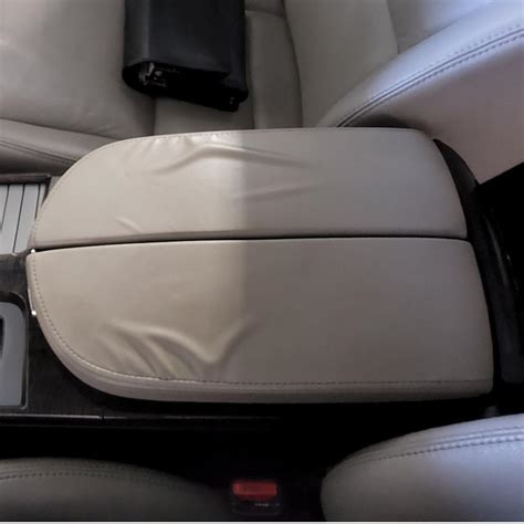 Leather Console Lid Armrest Cover Beige Parchment For Acura Mdx 2007