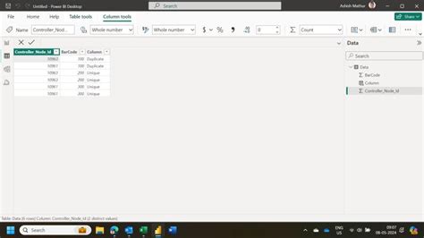 in powerbi via a calculated column formula identify duplicate and