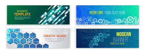 set of modern banner templates for websites abstract social media