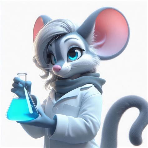 Lab Mouse Fursona With White Coat Premium Ai Generated Image