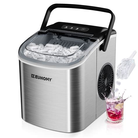 Euhomy Countertop Ice Maker Machine With Handle 25 5lbs In 24hrs 9