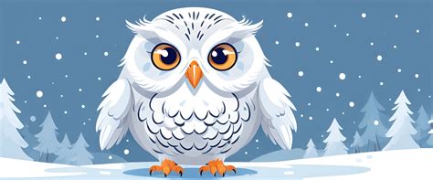 Cute Snowy Owl In Winter Wonderland Free Download Ai Scribbles