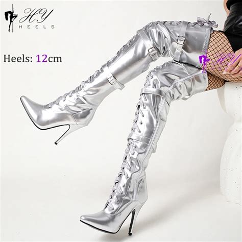 New Sexy Stiletto High Heels Over The Knee Long Boots Women Thigh High