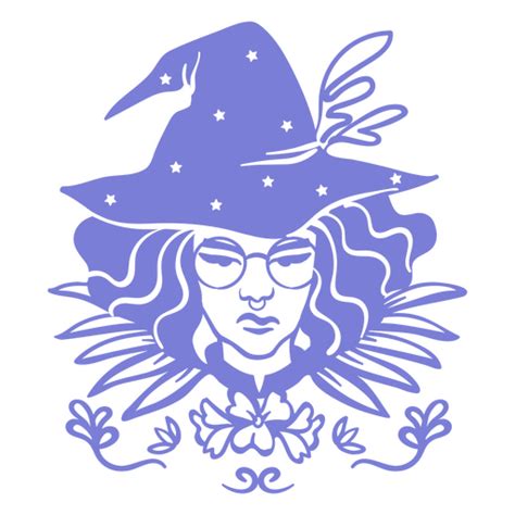 Diseño Png Y Svg De Joven Bruja Con Gafas Icono Decorativo Para Camisetas