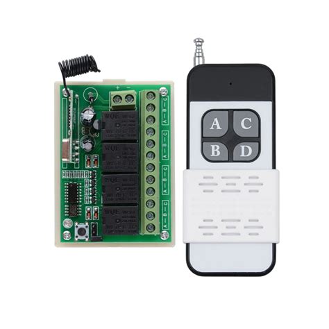 DC 12V 4 Channel Wireless Lights Switch System Wireless Push Button Switch With Transmitter And