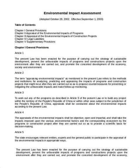 Impact Assessment Template 6 Free Word Pdf Documents Download