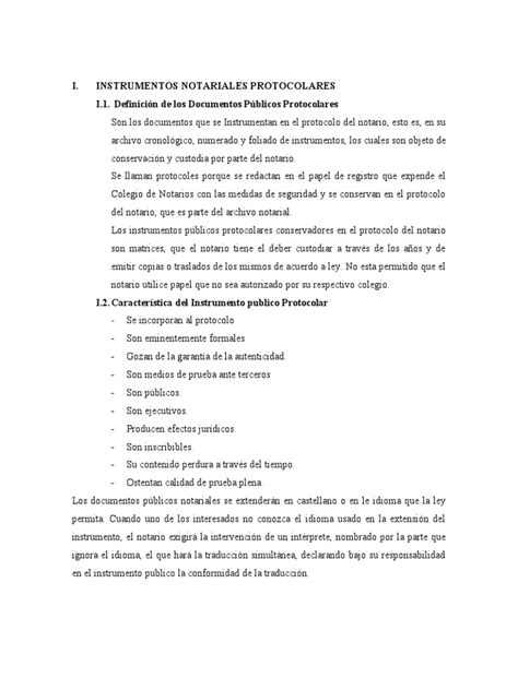 Tema Instrumentos Notariales Protocolares Y Extra Protocolares Pdf