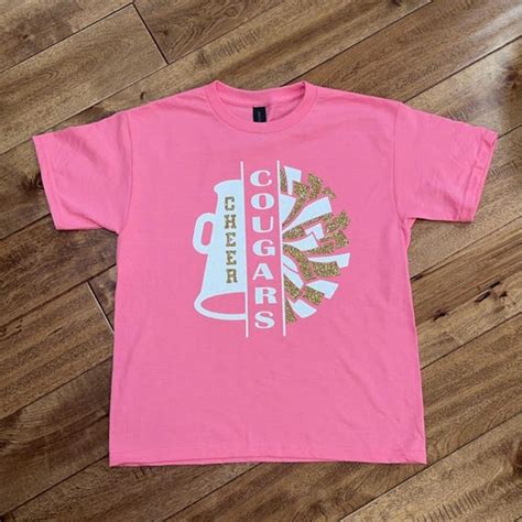 Cheer Svg Png Cheerleader Team Shirts Pom Pom Bow And Megaphone Diy Personalized Cheerleader
