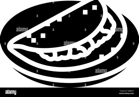Dosas Indian Cuisine Glyph Icon Vector Illustration Stock Vector Image
