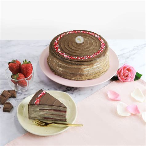 My Valentine Strawberry Chocolate Mille Crepe Cake Cakeshopmy