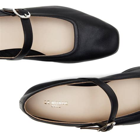 Ballet Mary Jane In Black Leather