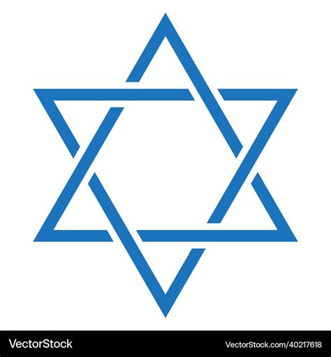 Blue Star Of David The Sign Jews Royalty Free Vector Image