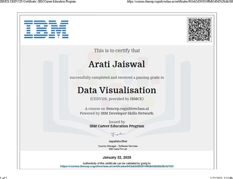 Excited To Announce That Ive Officially Earned My Data Visualization Certificate From Ibm