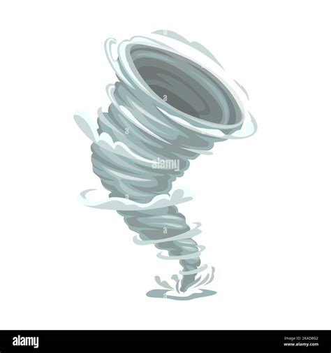 Cartoon Tornado Storm Cyclone Hurricane Wind Or Whirlwind Vector