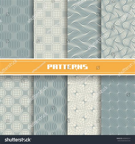 Vector Set Seamless Pattern Mesh Linear Stock Vector Royalty Free