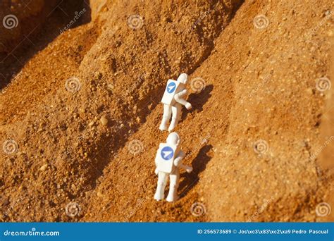 Two Astronauts Exploring Mars Concept Stock Image Image Of Fiction Nature 256573689