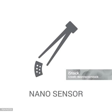나노 센서 아이콘입니다 인공 지능 컬렉션에서 흰색 배경에 유행 나노 센서 로고 개념 감지기에 대한 스톡 벡터 아트 및 기타 이미지 감지기 개발 건강관리와 의술