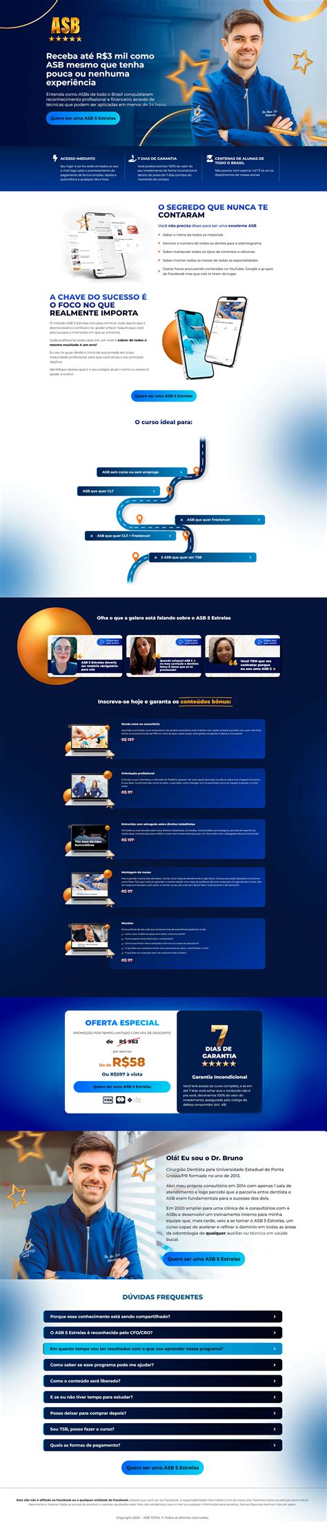 landing page for course on behance