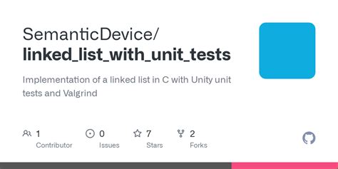 GitHub SemanticDevice Linked List With Unit Tests Implementation Of A Linked List In C With