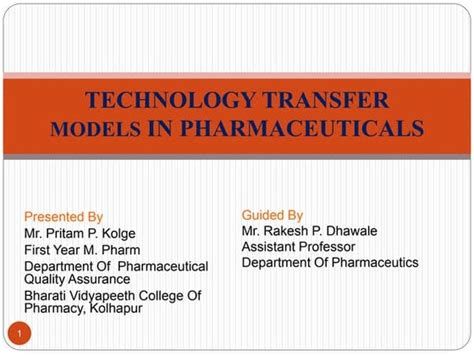 Technology Transfer Modelspptx Technology Industry Industries