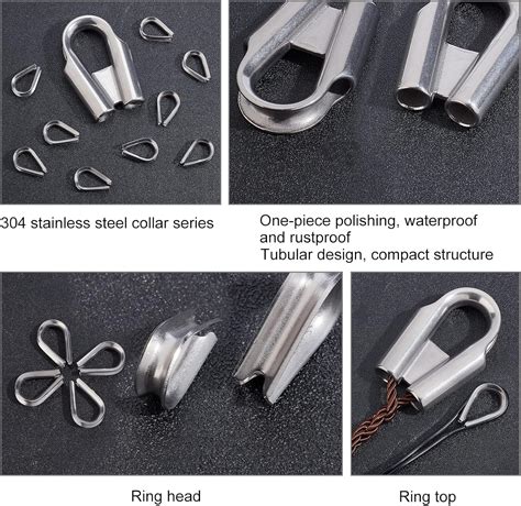 Ahandmaker 12mm 304 Stainless Steel Wire Cable Thimble Rope Tube