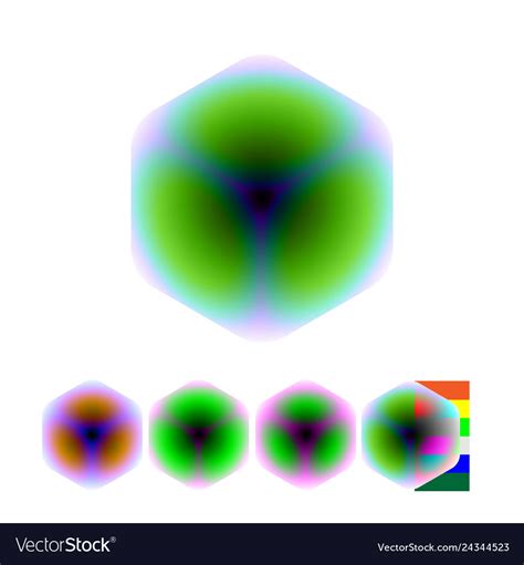 Neon Smoothed Cube Royalty Free Vector Image Vectorstock