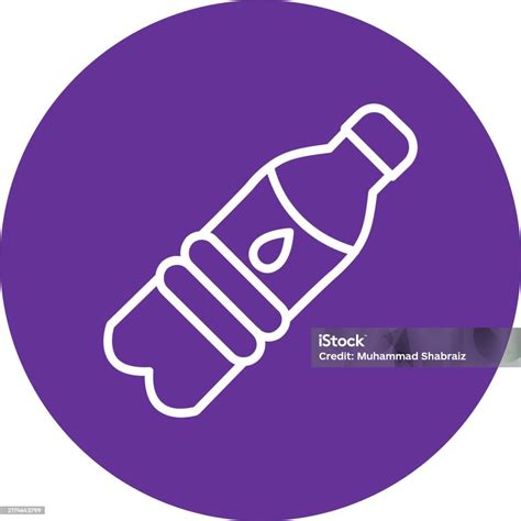 Watter Bottle Line Circle Icon Stock Illustration Download Image Now
