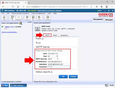 Setup E Mail To SMS Forwarding Using An IMAP Client