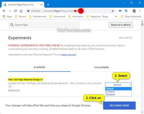 Enable Or Disable New Tab Page Material Design UI In Google Chrome