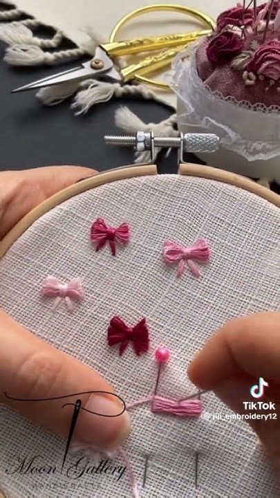 تطريز يدوي How To Embroider Bows Diy Teddy Bear Embroidery Tutorial Bow Hand Embroidery