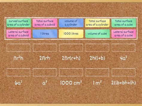 Mensuration 3d Shapes Formula Test Une Las Parejas