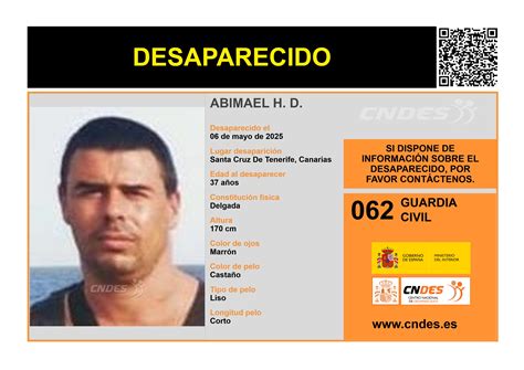 Sin Rastro Del Paradero De Abimael H D Un Hombre De 37 Años Desaparecido En Tenerife
