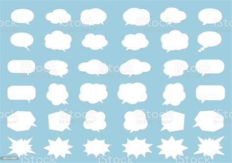 만화 연설 거품 스타일 아이콘 벡터 세트 대화 풍선 문자 기호에 대한 스톡 벡터 아트 및 기타 이미지 대화 풍선 문자 기호 말풍선 온라인 채팅 말풍선 Istock
