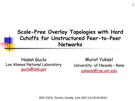 Ppt Scale Free Overlay Topologies With Hard Cutoffs For Unstructured