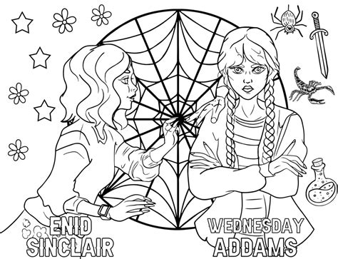 Dibujos de Miércoles Addams para colorear Colorear24
