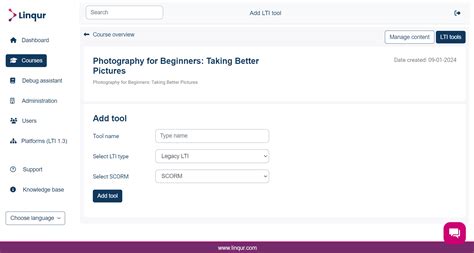 How To Publish A Scorm As Lti Tool Deploy A Tool Linqur Knowledge Base
