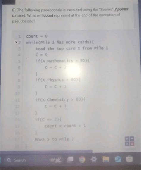 8 The Following Pseudocode Is Executed Using Studyx