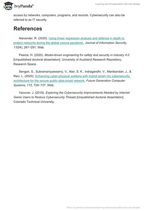 Layering And Encapsulation Security Design 720 Words Essay Example