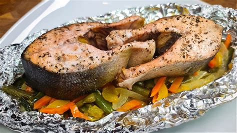 Горбуша с овощами в духовке Youtube