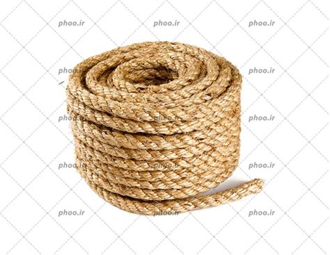 عکس با کیفیت طناب قهوه ای در پس زمینه سفید عکس با کیفیت و تصاویر