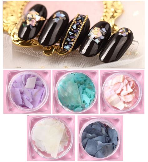 ชุดเซ็ทแต่งเล็บ มุก เปลือกมุก เปลือกหอย เปลือกหอยแต่งเล็บ เซ็ท 6 12 สี Picko Thaipick