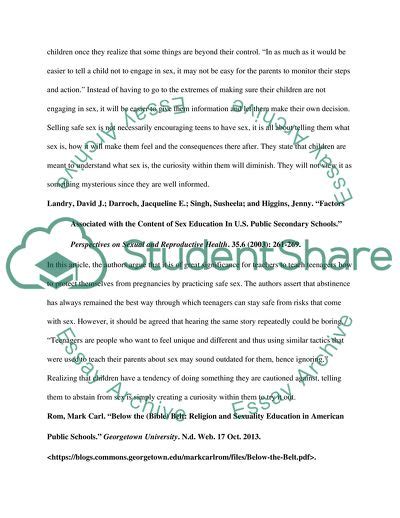 Sex Education Annotated Bibliography Example Topics And Well Written