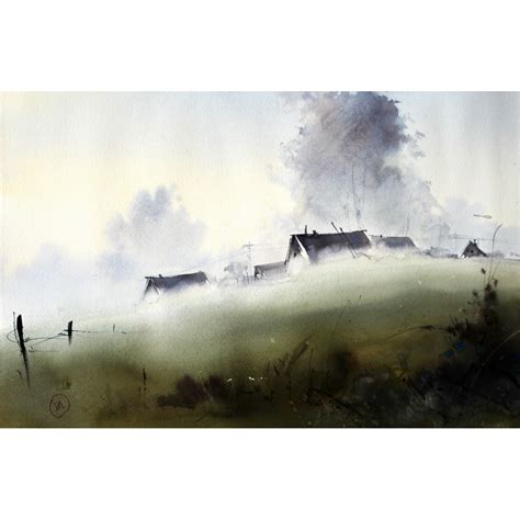 Ilya Ibryaev Untitled 14 X 21 Inch Watercolour On Paper Landscape
