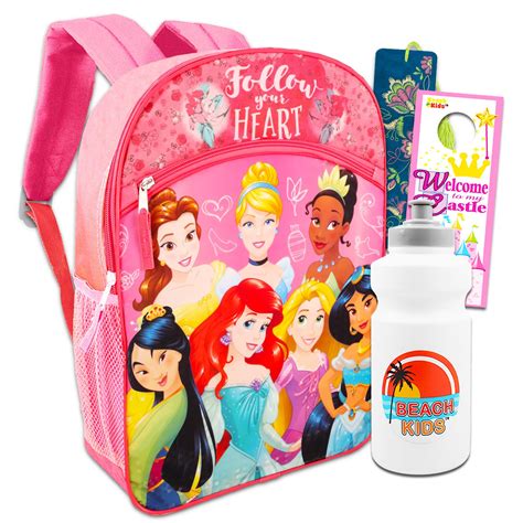 Disney Princess Backpack Set Bundle Of 16 Princess Backpack Water Bottle More