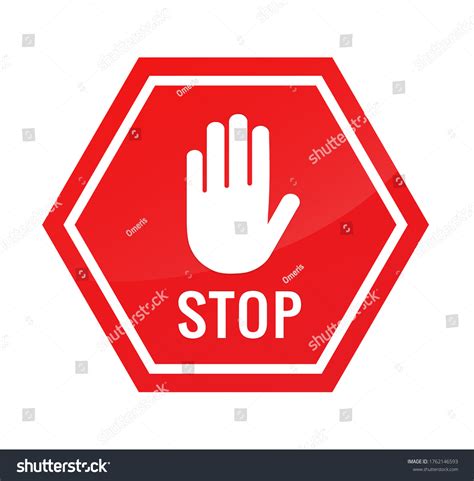 정지 신호입니다 Adblock 손 아이콘 신호 스톡 일러스트 1762146593 Shutterstock