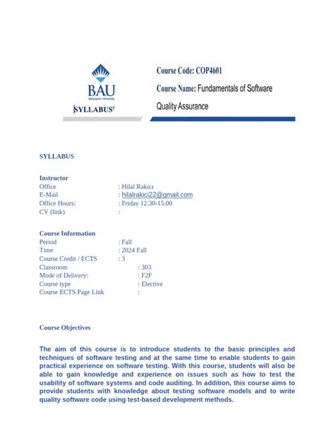 Syllabus Pdf Software Testing Usability