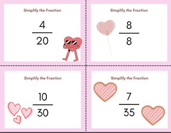 Simplifying Fractions Task Cards By E Wilding TPT