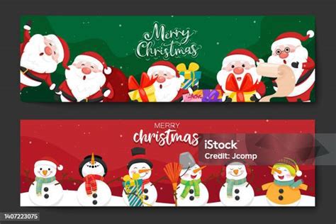 Selamat Natal Dan Selamat Tahun Baru Spanduk Santa Claus Manusia Salju